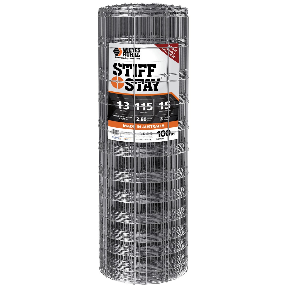 White Wires Stiff Stay Exclusion Fencing 8/90/15 100m 10238 | Echunga ...